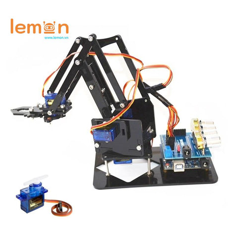 Bộ Cánh Tay Robot 4 Bậc Đầy Đủ Điều Khiển Biến Trở - Arm 4DOF Arduino – Lemon Robotics